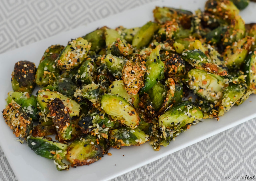 Air Fryer Crispy Everything Bagel & Parmesan Seasoned Brussel Sprouts