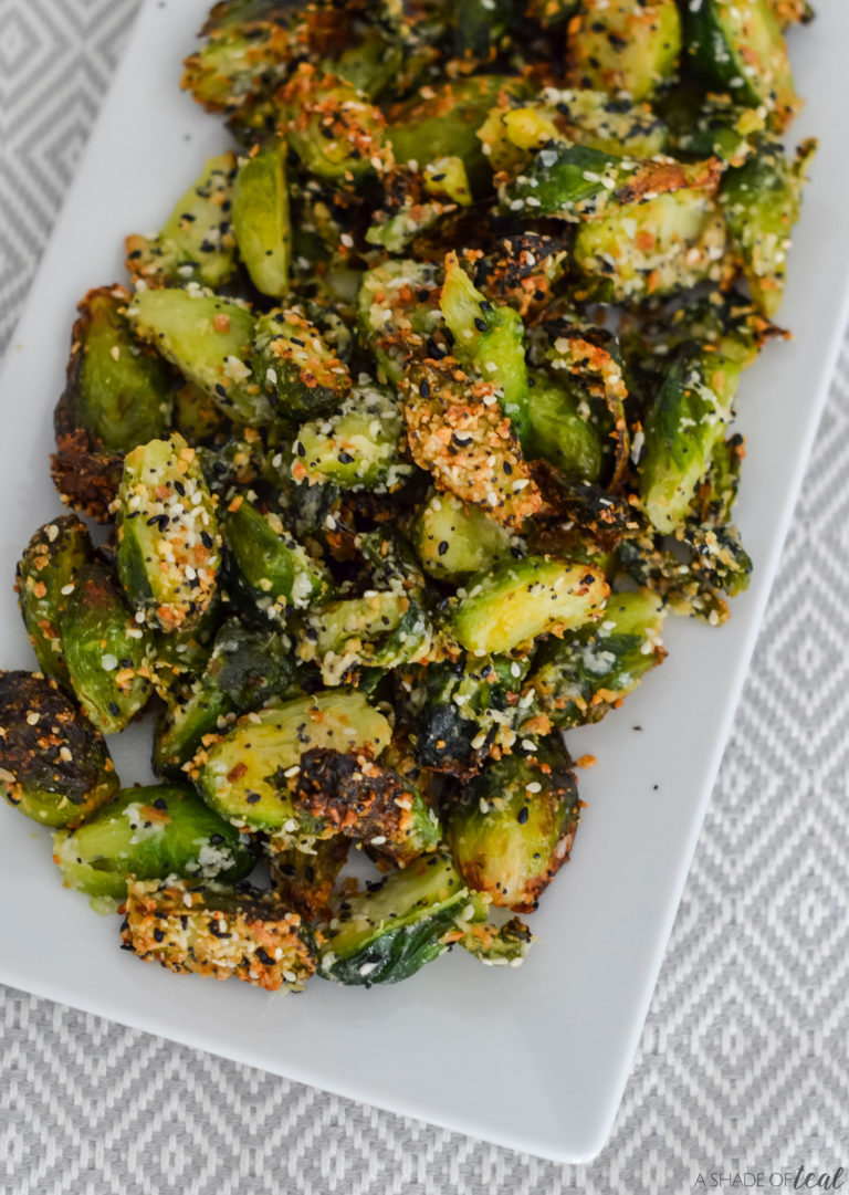 Air Fryer Crispy Everything Bagel & Parmesan Seasoned Brussel Sprouts